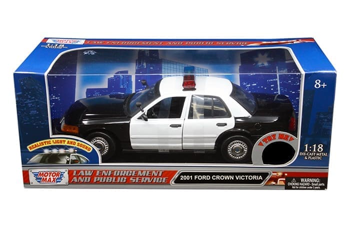 Motormax 1:18 2001 Ford Crown Victoria Police with Sound and Light - M ...