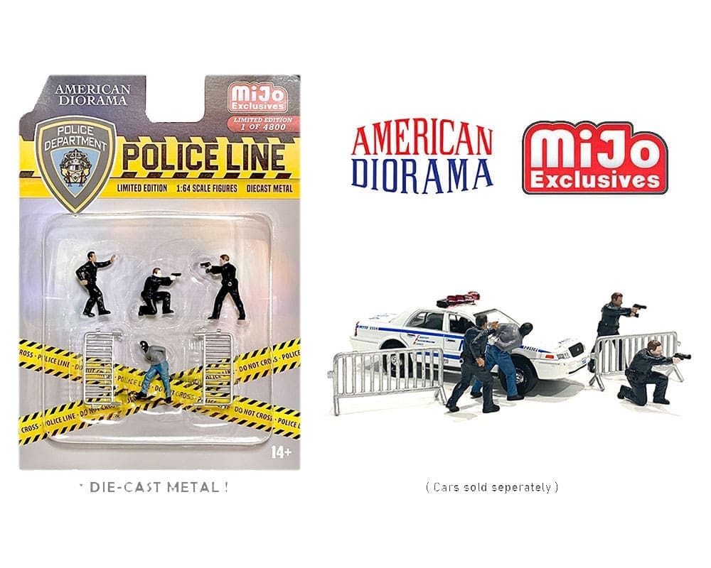 American Diorama 1:64 Police Line Figure Set - MiJo Exclusives - M & J ...