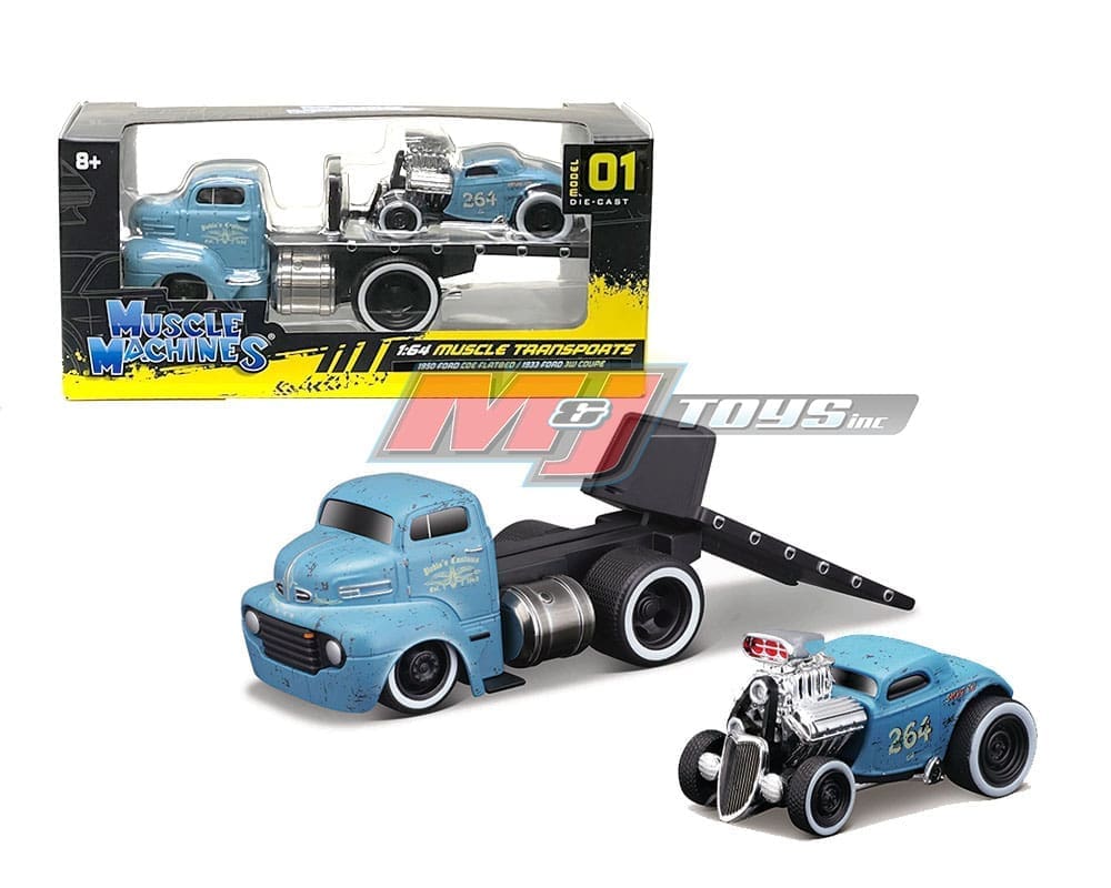 Muscle Machines 1:64 Muscle Transports 1950 Ford COE Flatbed & 1933 ...