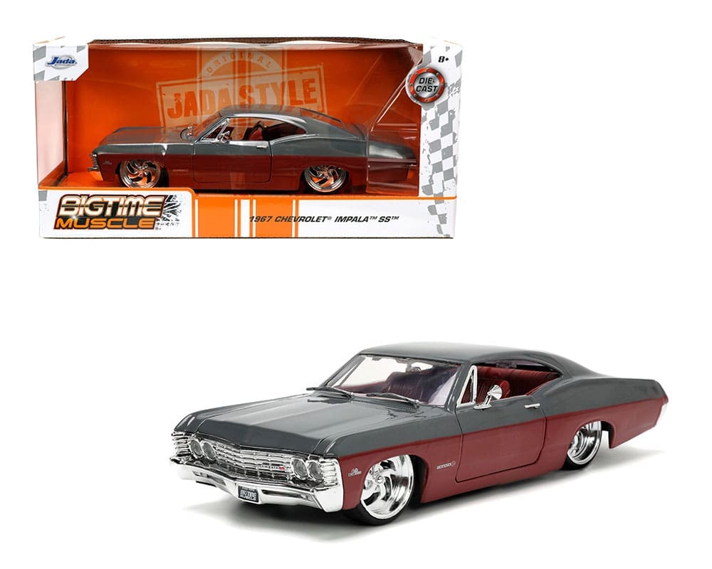 Jada 1:24 1967 Chevrolet Impala SS (Grey and Red Two-Tone) - Bigtime ...