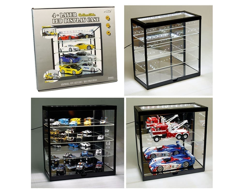 4-Layer LED Display Case – Black – M & J Toys Inc. Die-Cast ...
