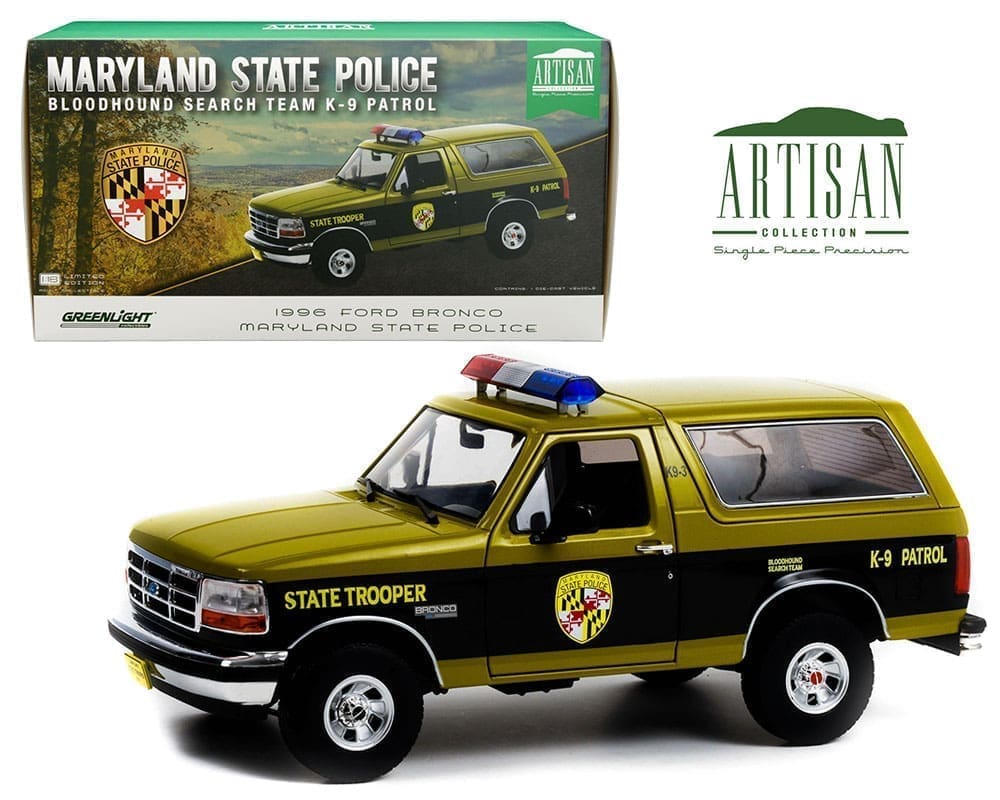 Greenlight 1:18 1996 Ford Bronco - Maryland State Police State Trooper ...