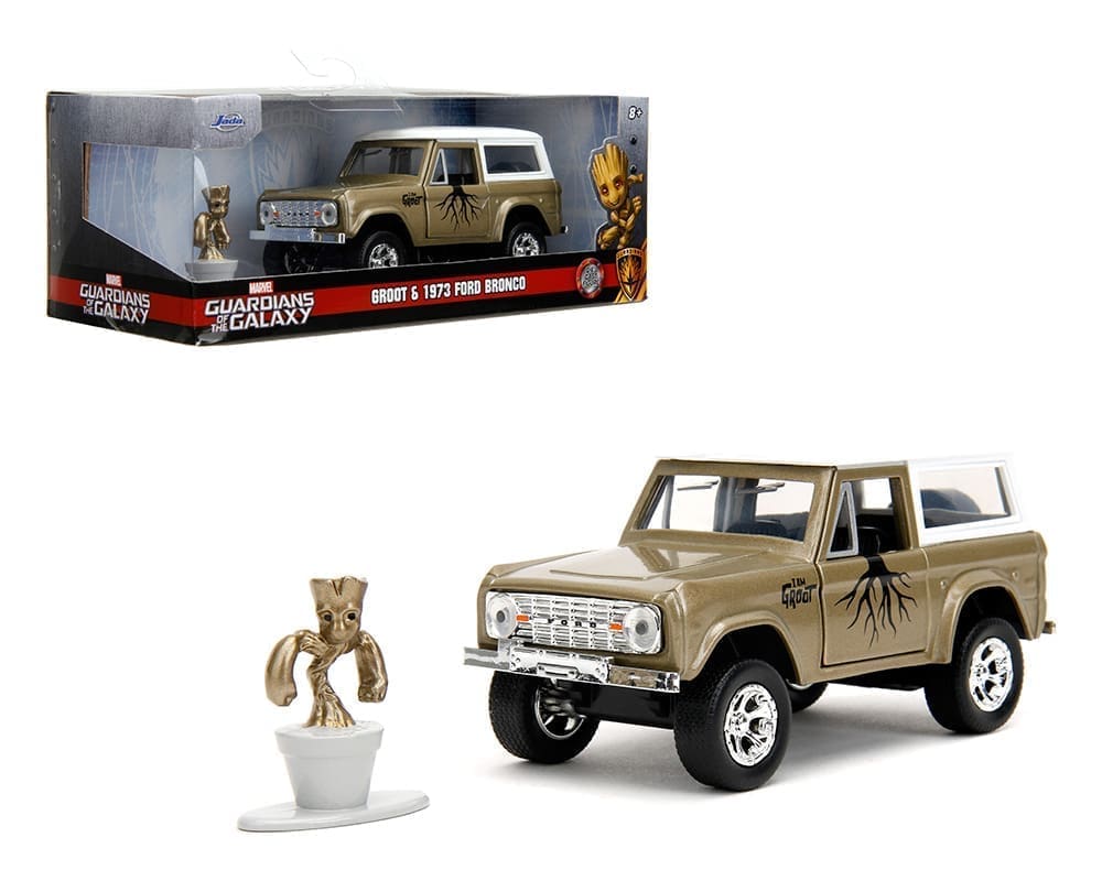 Jada 1:32 Guardians of the Galaxy Groot & 1973 Ford Bronco (Gold ... Jada 1:32 Guardians of the Galaxy Groot & 1973 Ford Bronco (Gold ...