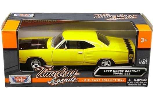 Motormax 1:24 1969 Dodge Coronet Super Bee - Yellow - Timeless Legends ...
