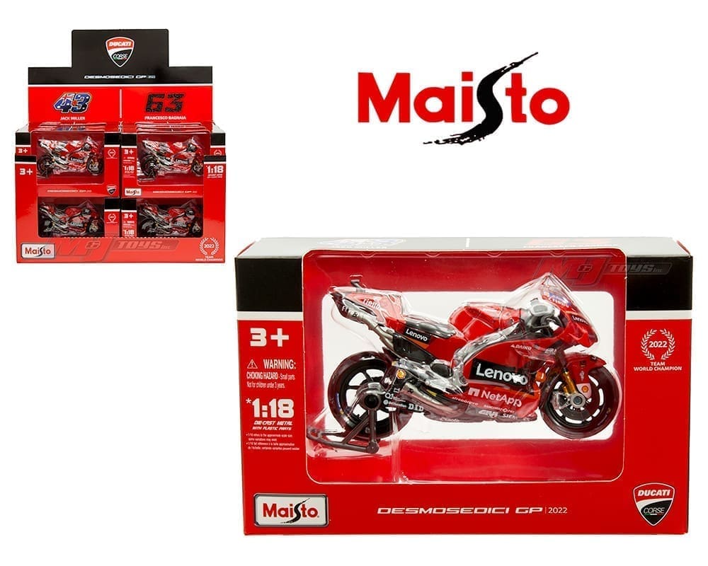 Maisto 1:18 Ducati Desmosedici GP 2022 Team World Champion - #63 ...