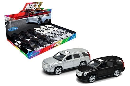 Welly 4.75" 2017 Cadillac Escalade P/B (Black-Silver-White) - Display ...